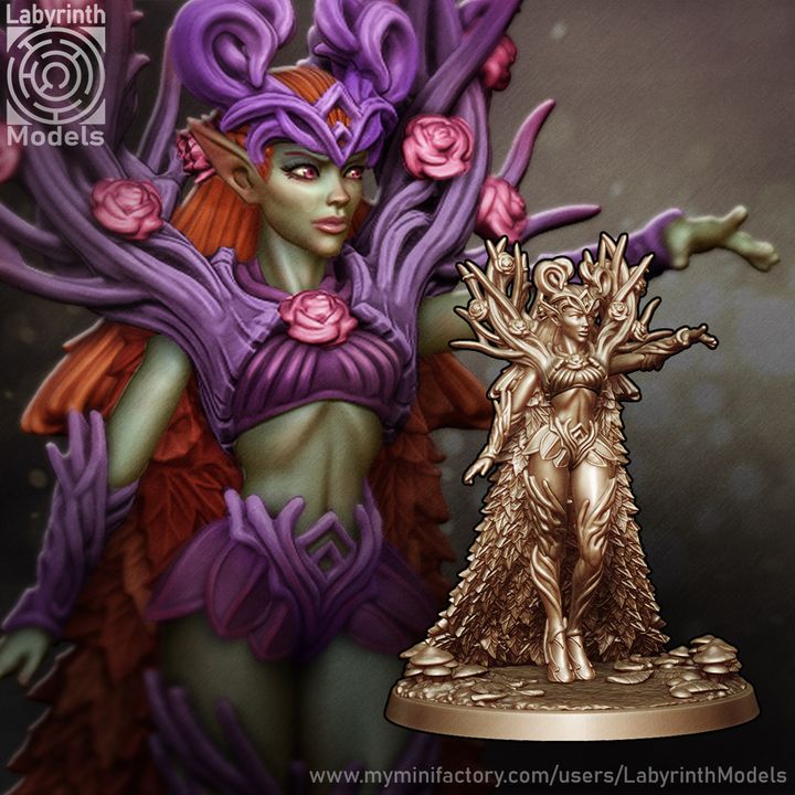 3D Printable Dryad Queen - 32mm scale by Labyrinth Models